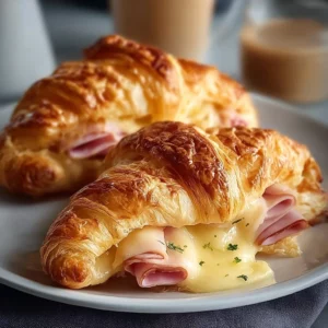 Baked Ham and Cheese Croissants