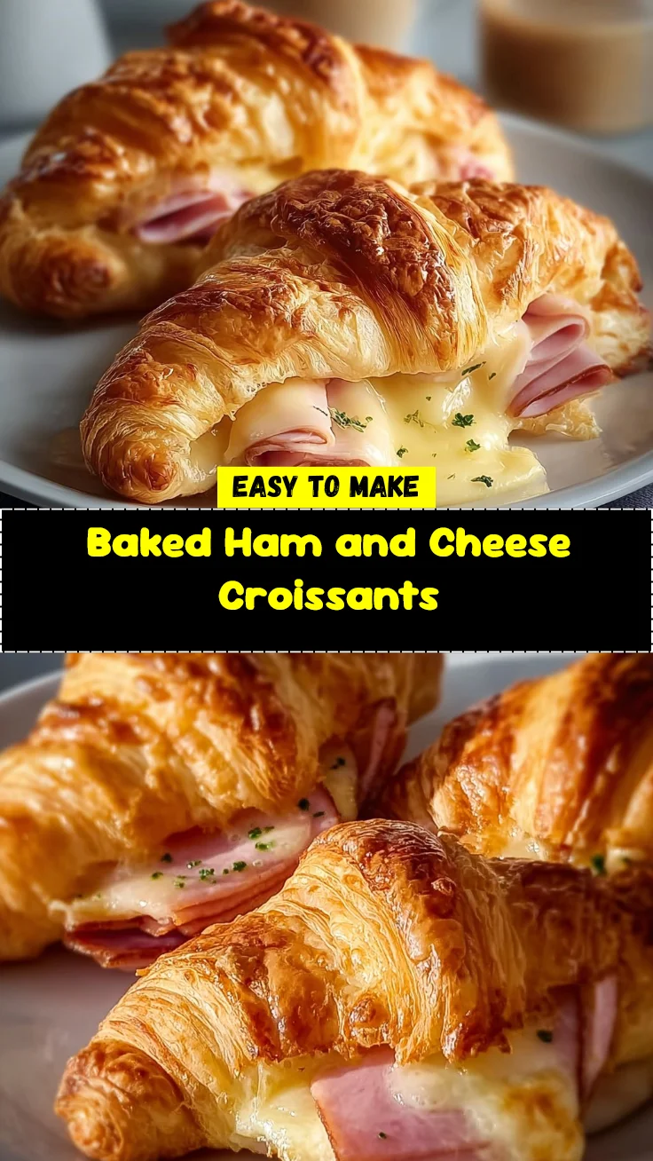 Baked Ham and Cheese Croissants