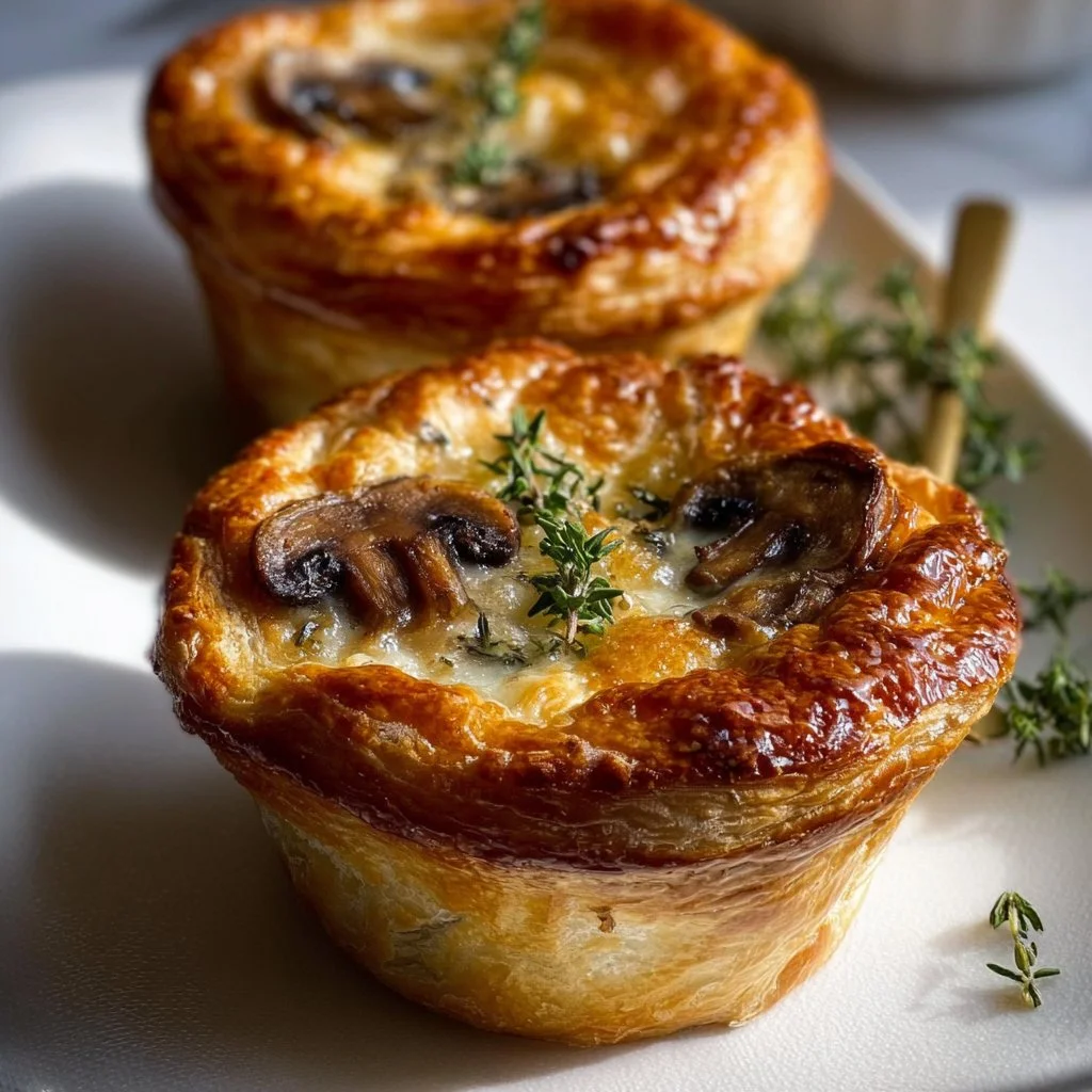 Mini Mushroom and Gruyère Pot Pies with Thyme