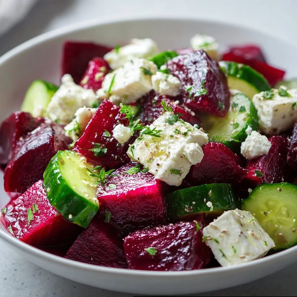 Vibrantly Easy Beet Salad with Feta and Cucumbers Delight